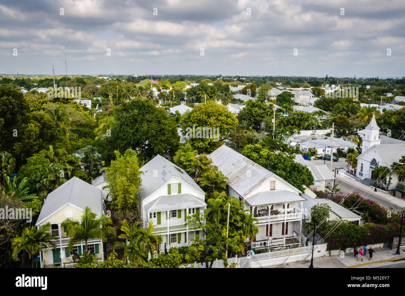 Aerial view of Key West, FL as seen from the top of the Key West ...