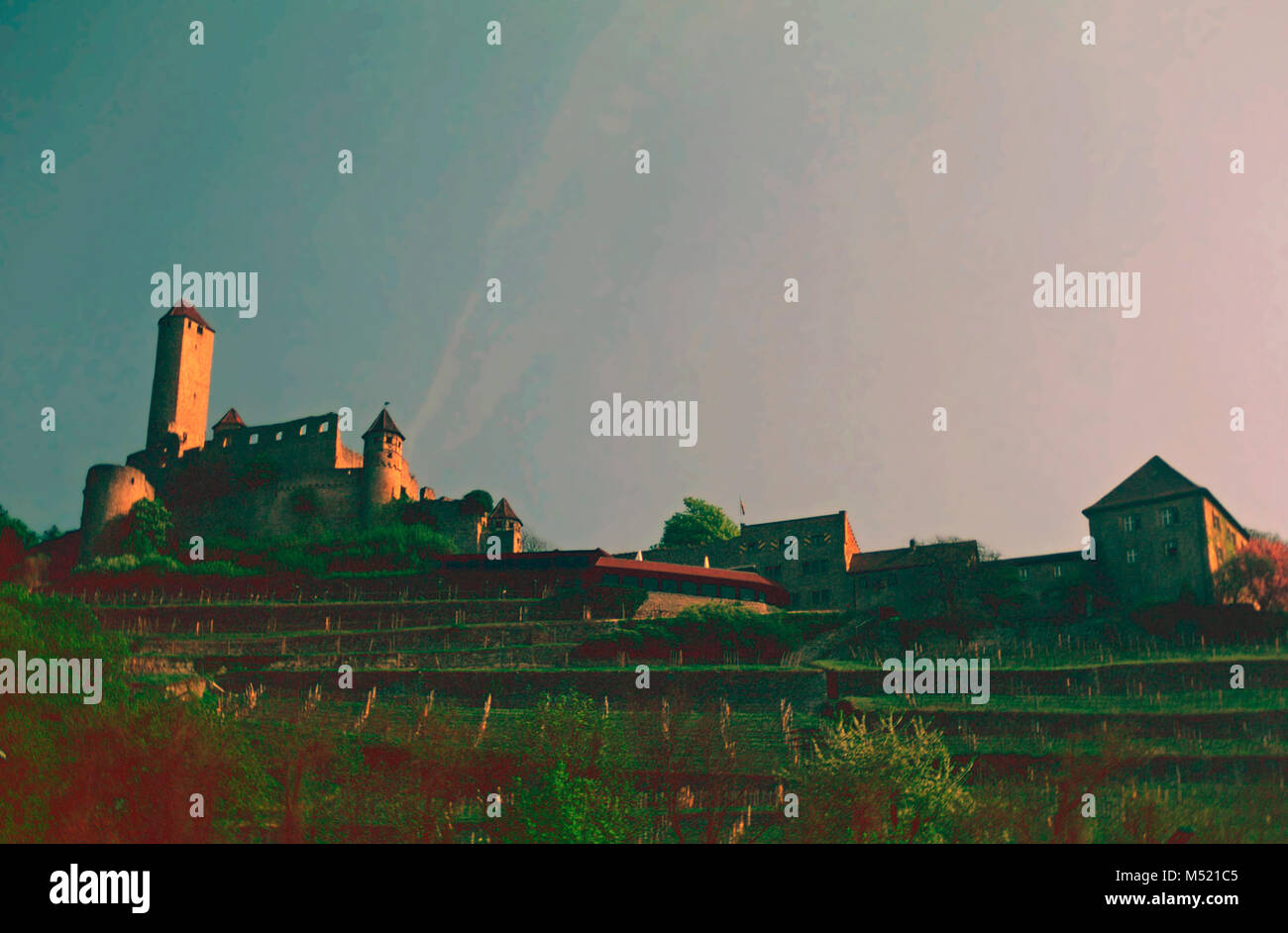 Hornberg Castle at sunset,Neckarzimmen,Germany Stock Photo - Alamy