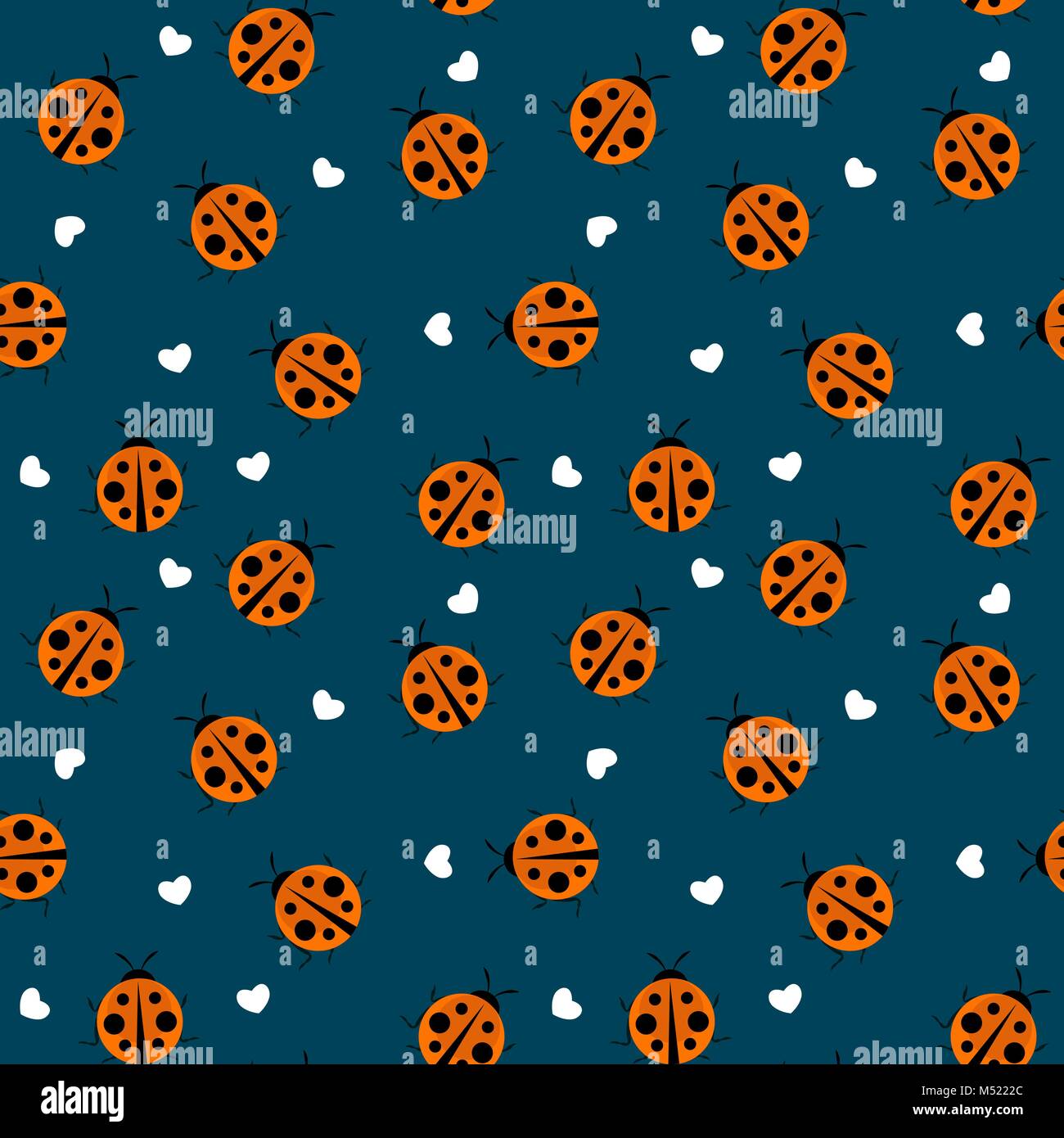 Cute Ladybug Seamless Pattern Background Vector Illustration Stock ...
