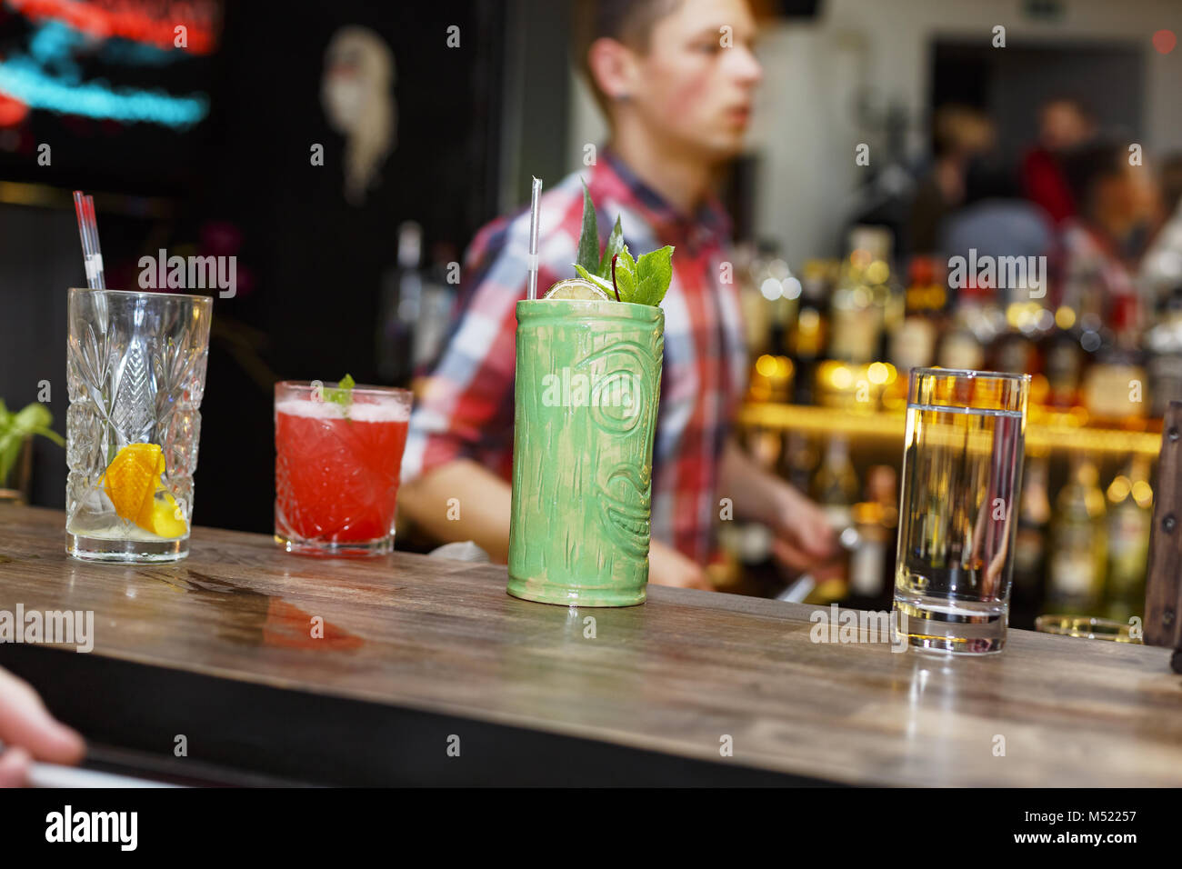 Various cocktails on the bar Stock Photo - Alamy