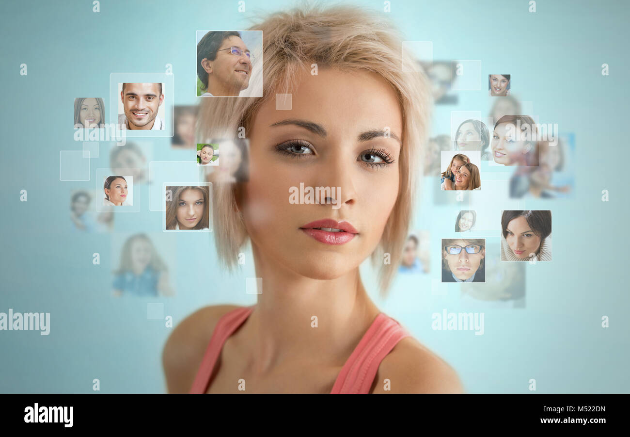 Social media networking faces hi-res stock photography and images - Alamy