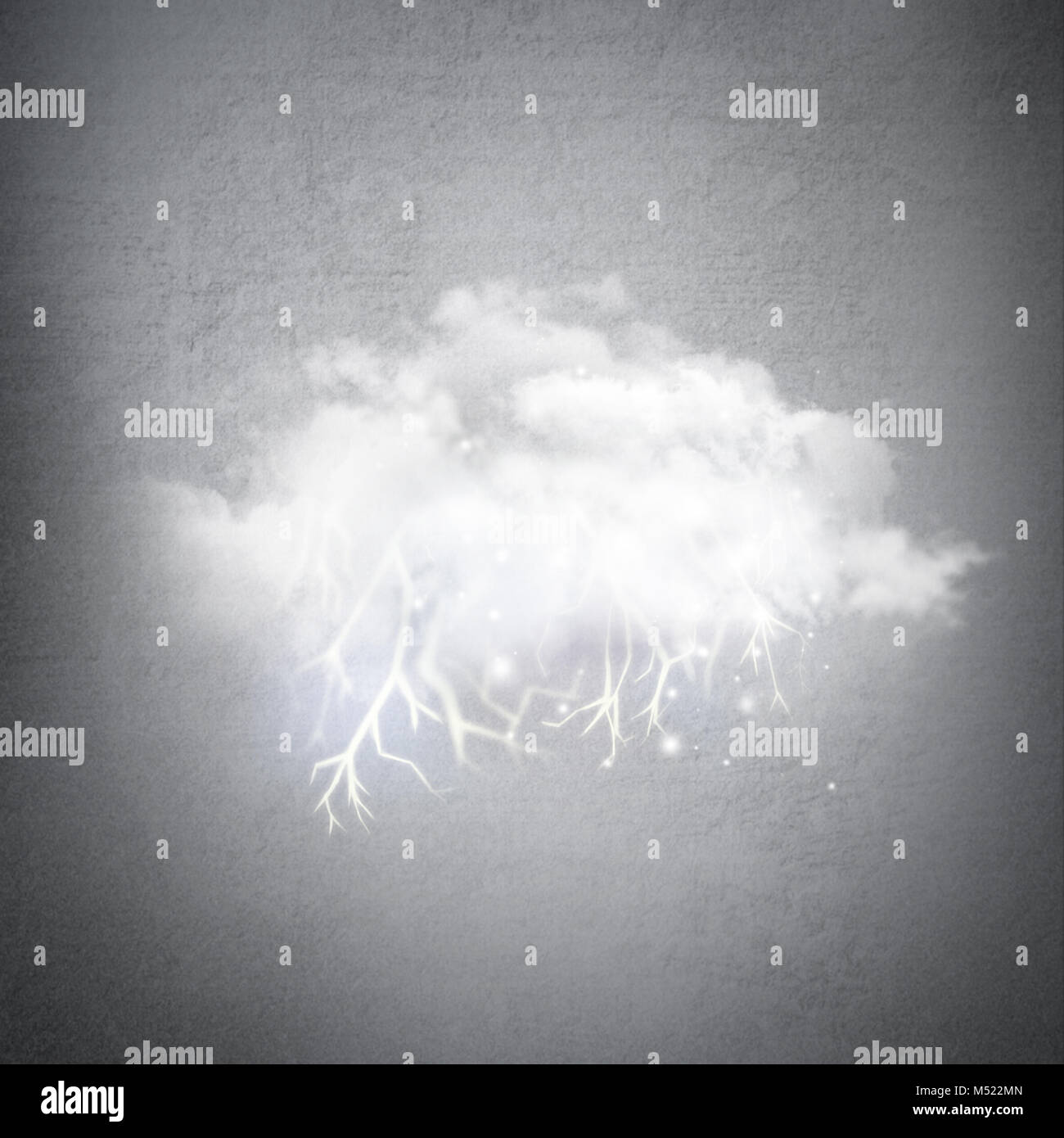 Creative technological background. Cloud with lightning Inside an empty ...