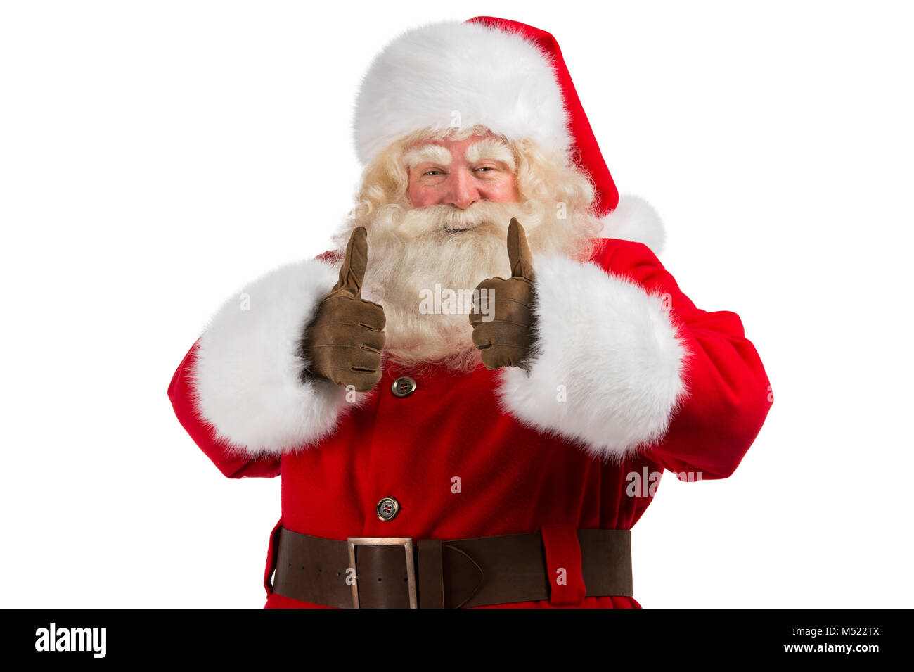 Santa Claus standing isolated on white background and thumbs up Stock ...