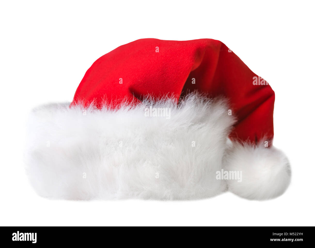 Santa Claus red hat isolated on white Stock Photo - Alamy