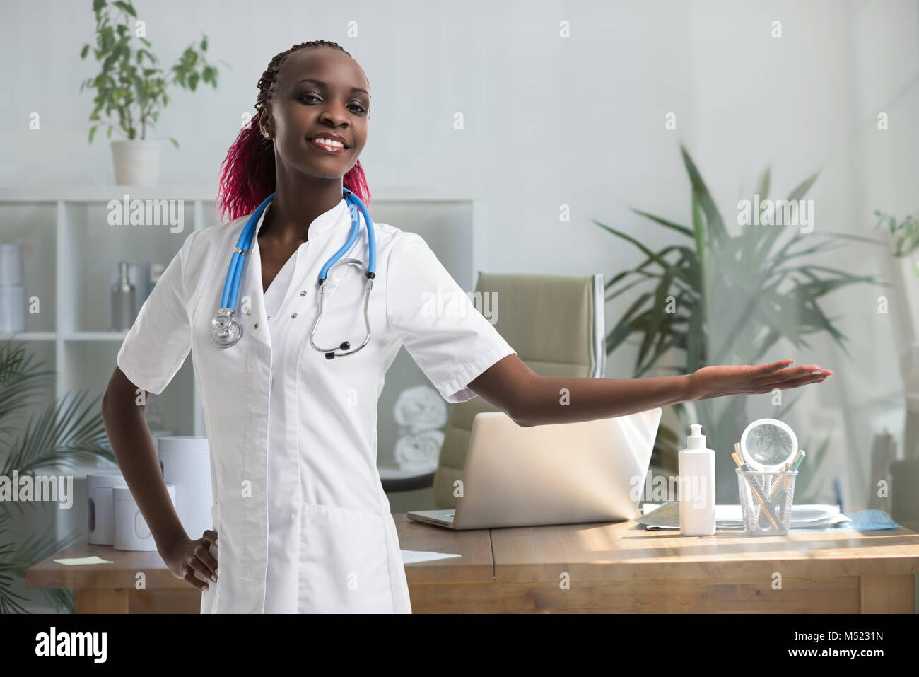 Medical office background, view through the glass Stock Photo - Alamy