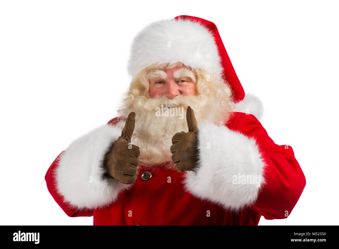 Santa Claus standing isolated on white background and thumbs up Stock ...
