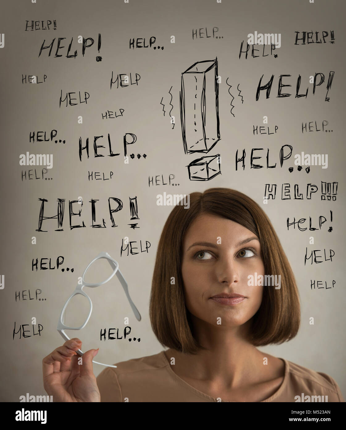 Beautiful girl needs help Stock Photo - Alamy