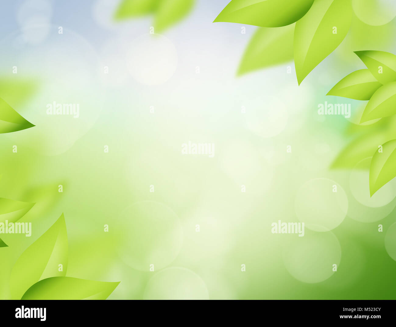 Natural spring and summer background with selective focus and leaves on ...