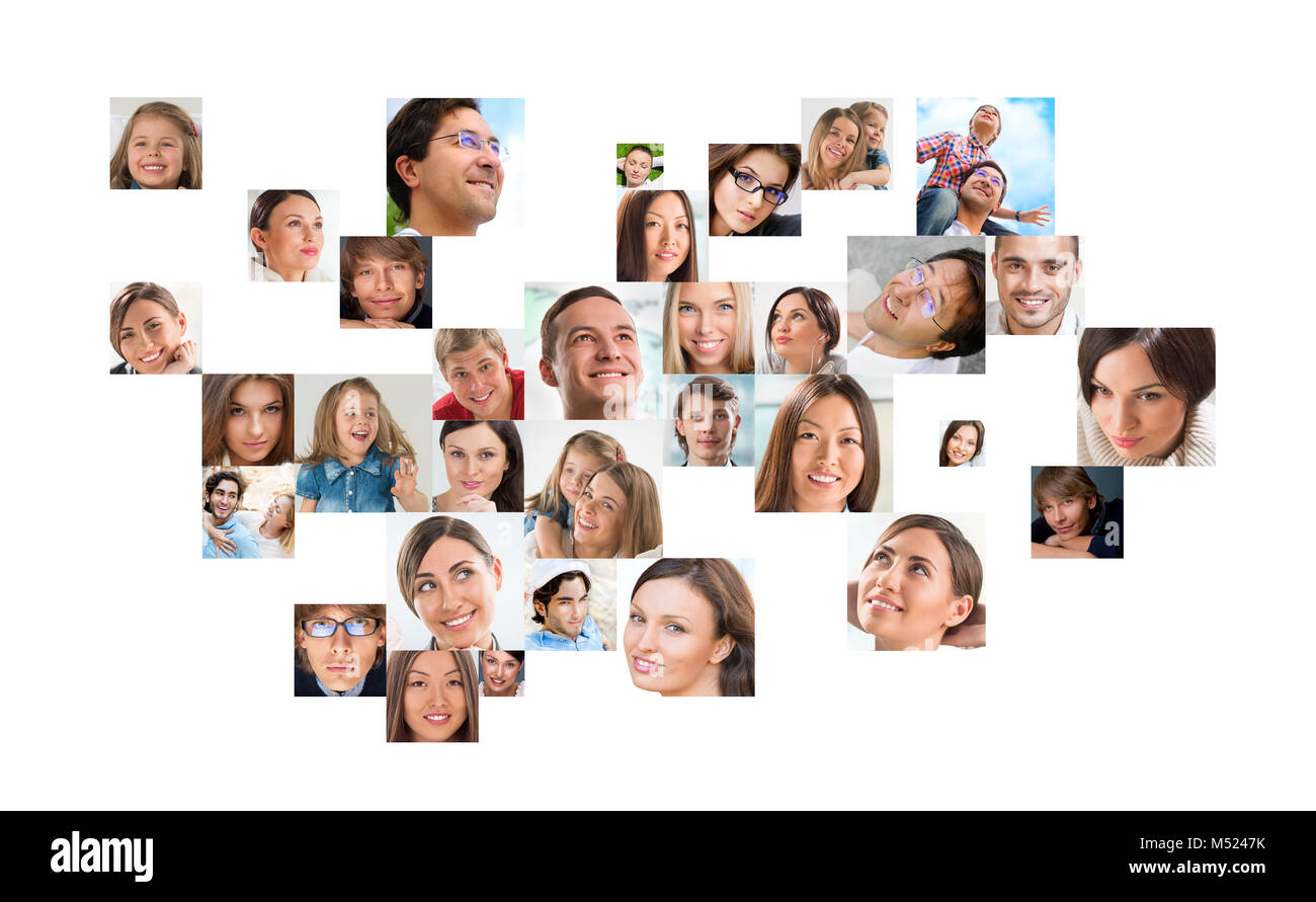 Collection of different people portraits Stock Photo - Alamy