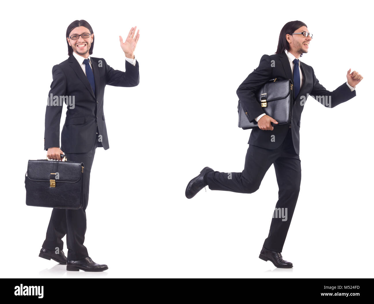 The businessman rushing isolated on the white background Stock Photo ...