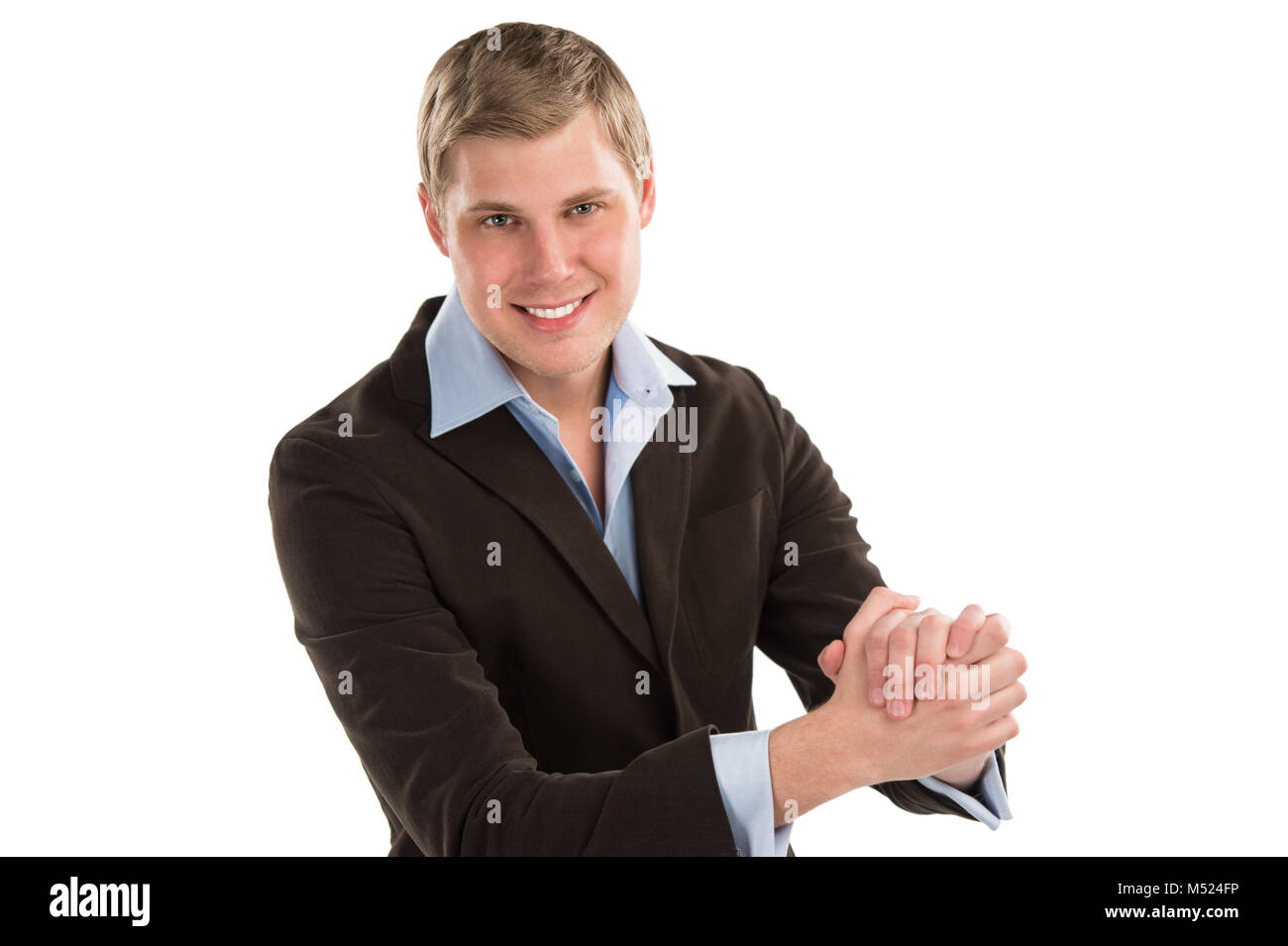 Portrait happy businessman clapping hands hi-res stock photography and ...
