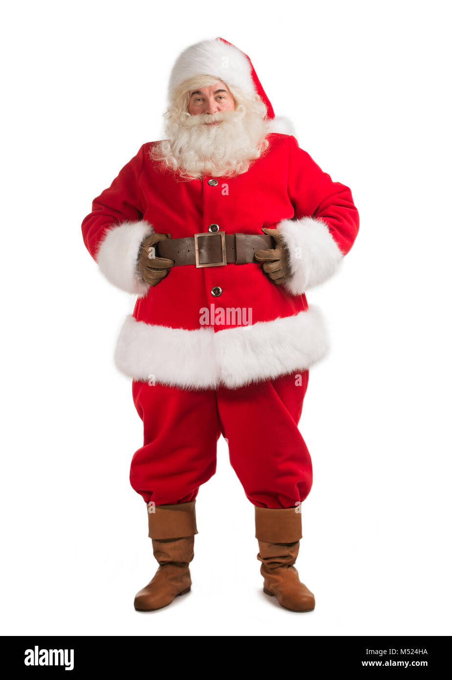 Santa Claus standing isolated on white background - full length ...