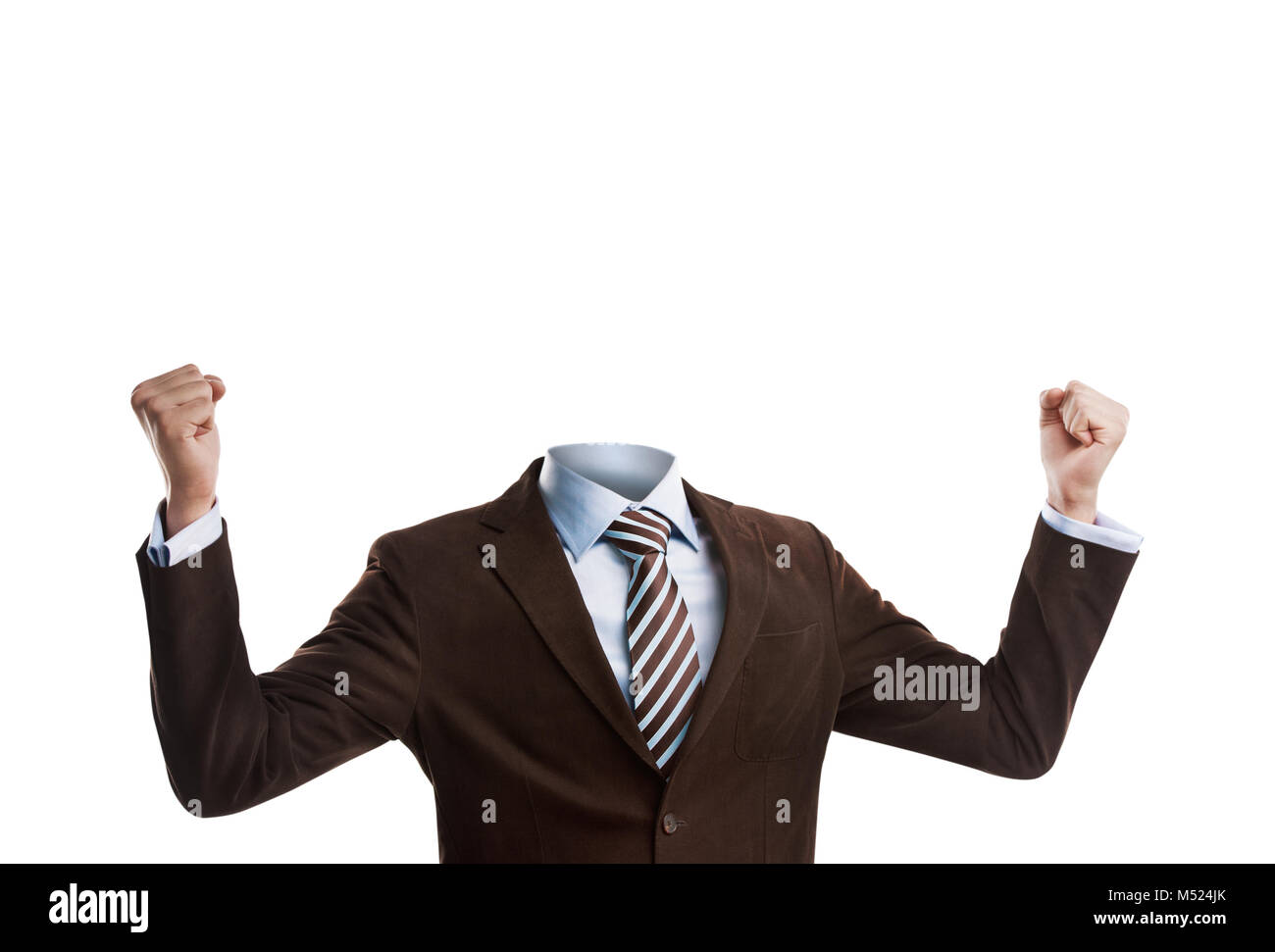 Business man without a head isolated on white background Stock Photo ...