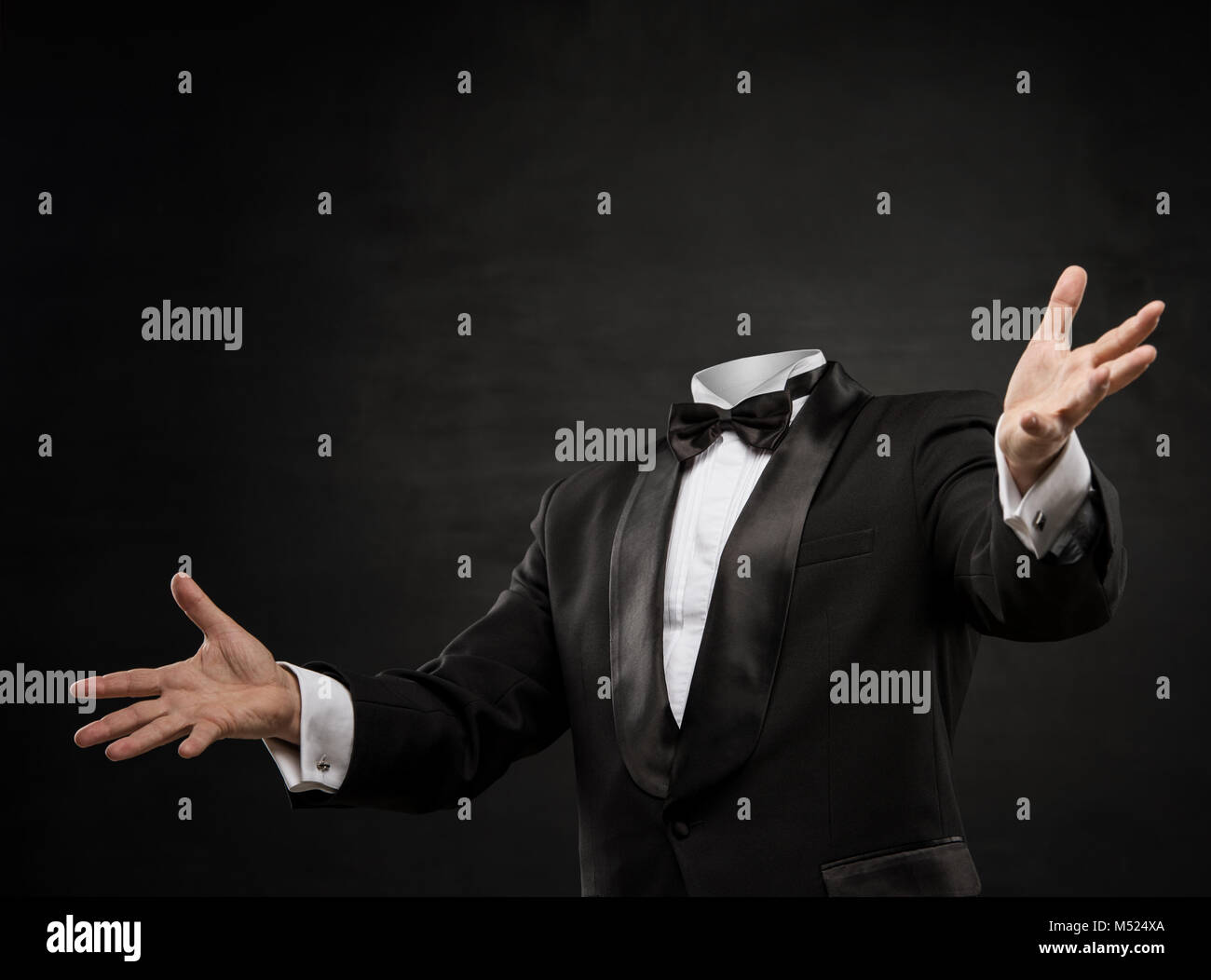 Man without head on dark background Stock Photo - Alamy