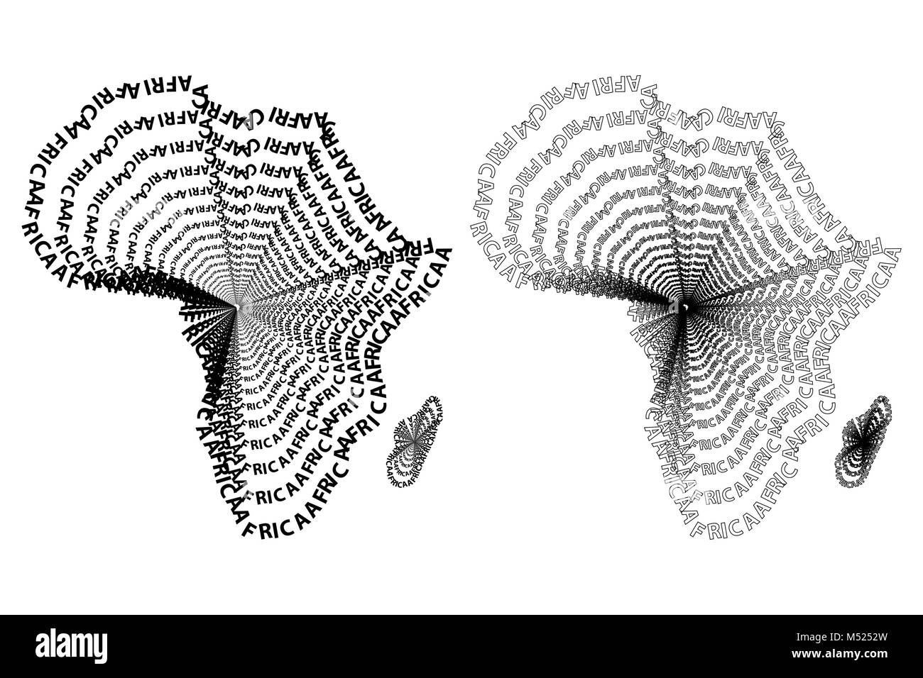 Sketch african letter text continent, African word - in the shape of ...