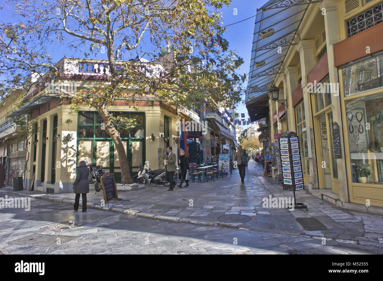 Athens, Plaka, Traditional alley view Stock Photo - Alamy