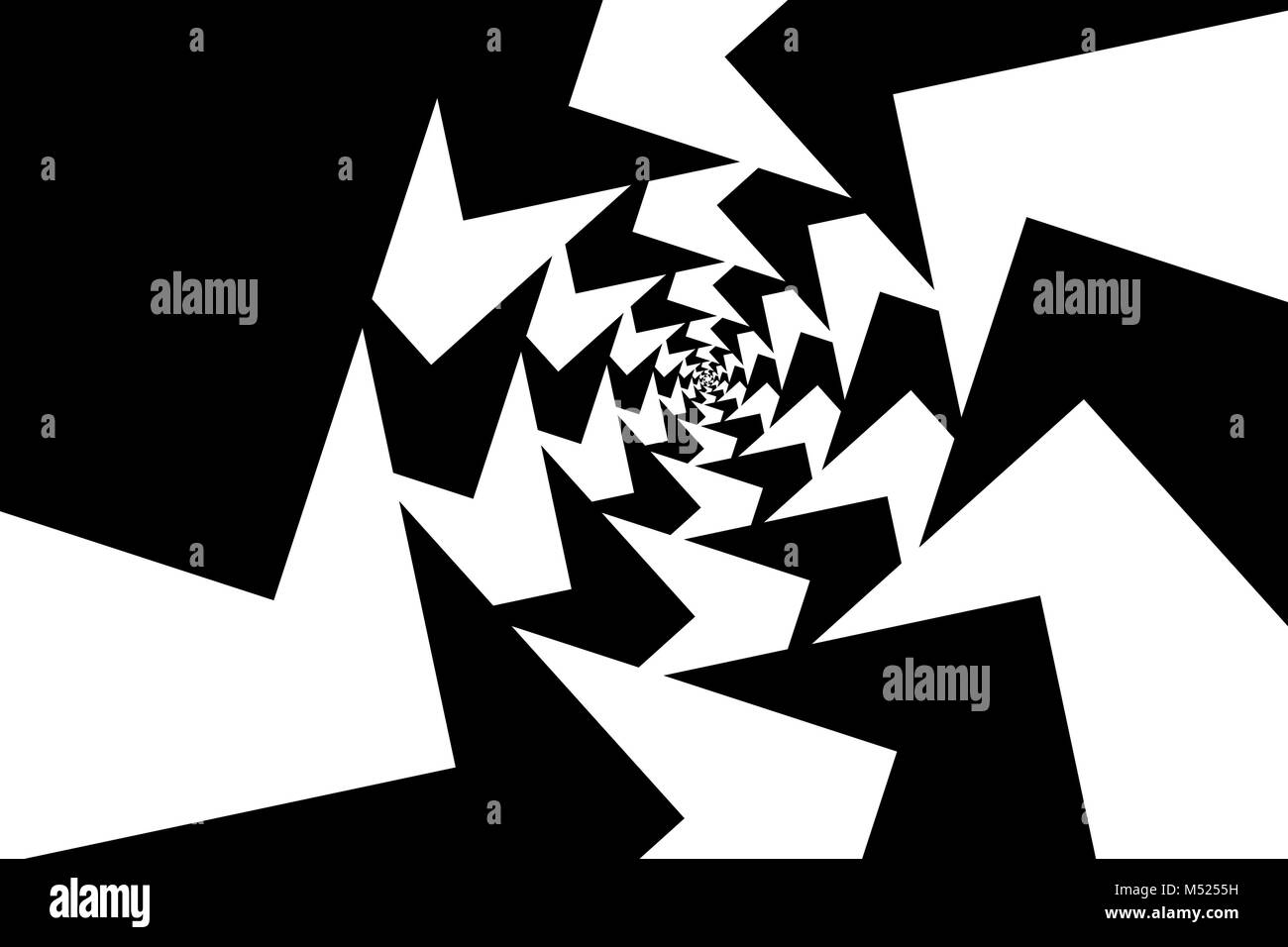 Spiral of rotating squares, Spiral from squares - black and white ...