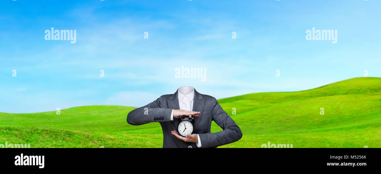 Conceptual image of a no head woman outdoor, lots of copy space Stock ...