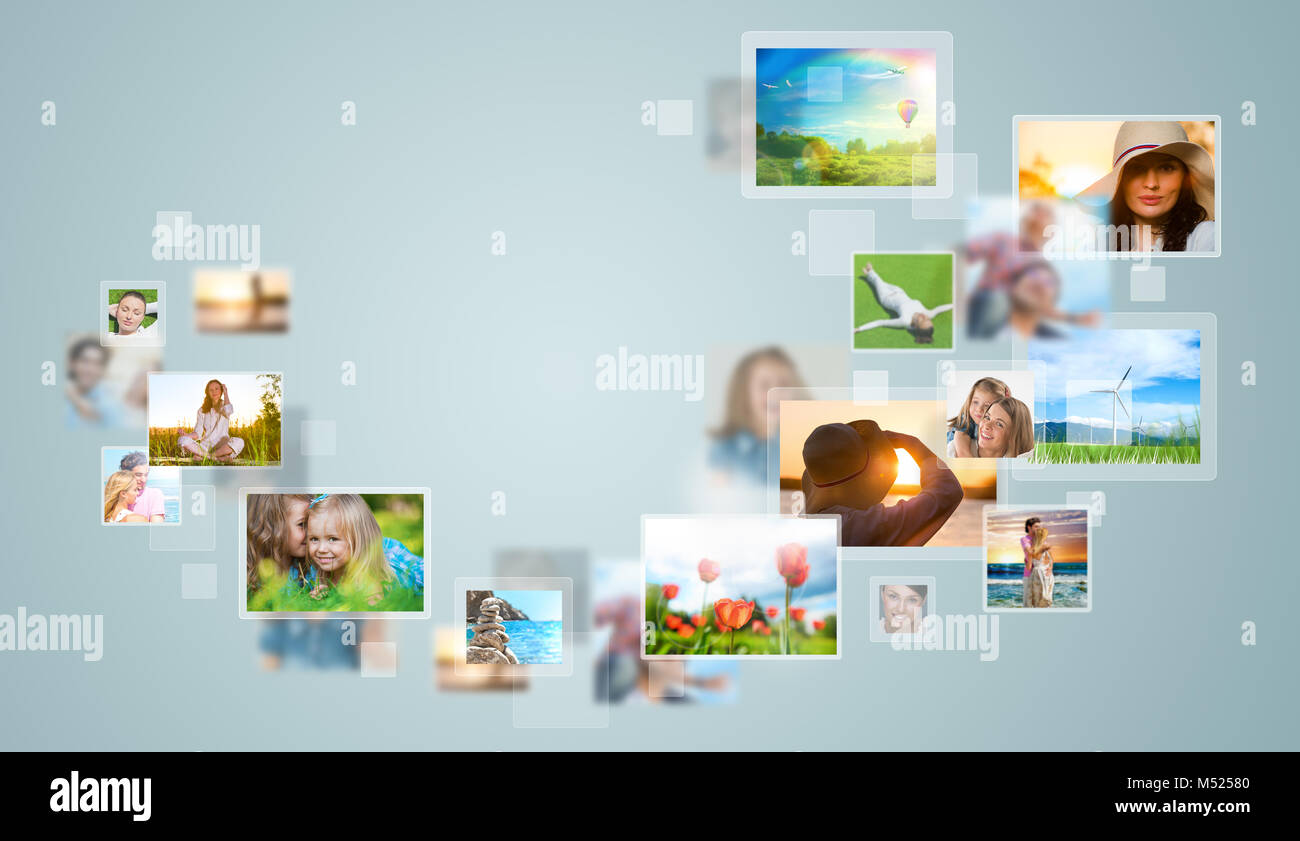 Travel and photo sharing technology background Stock Photo - Alamy