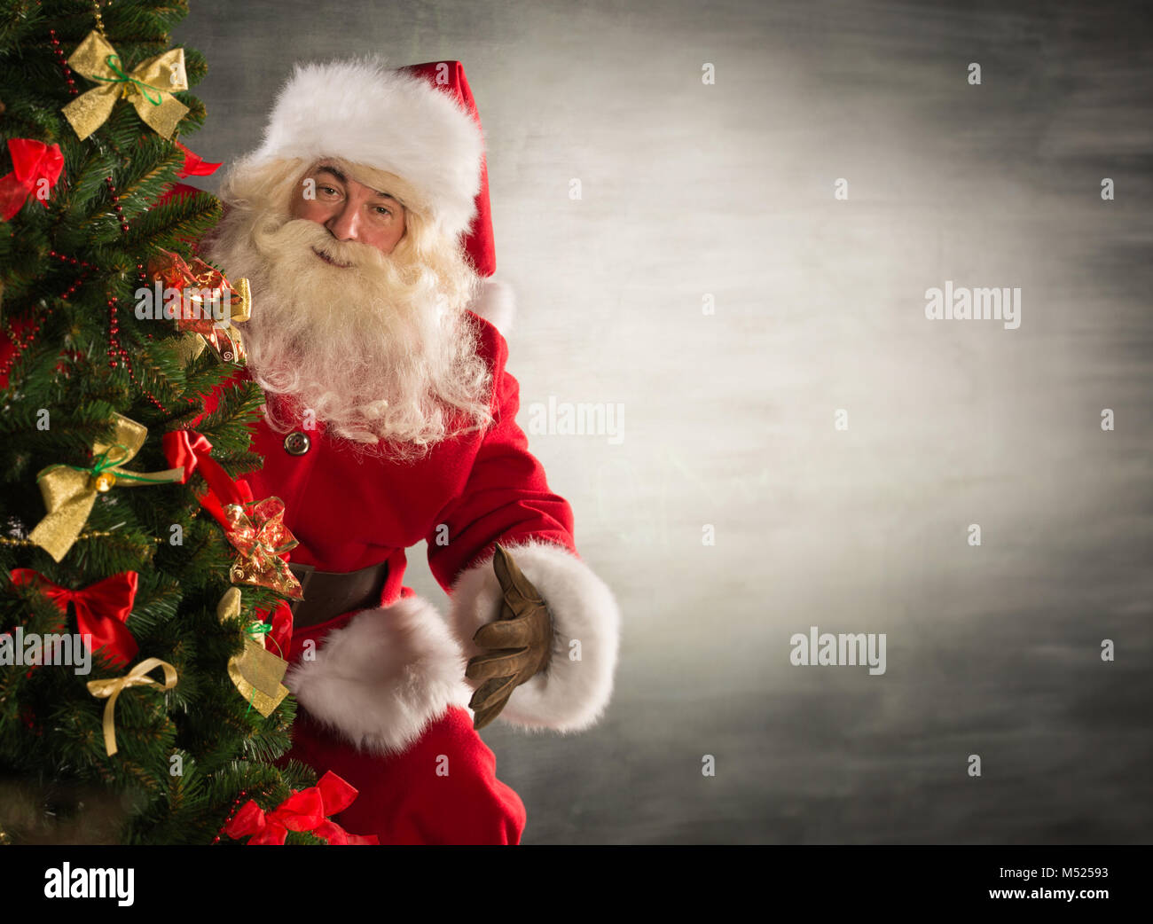 Santa claus standing near tree hi-res stock photography and images - Alamy