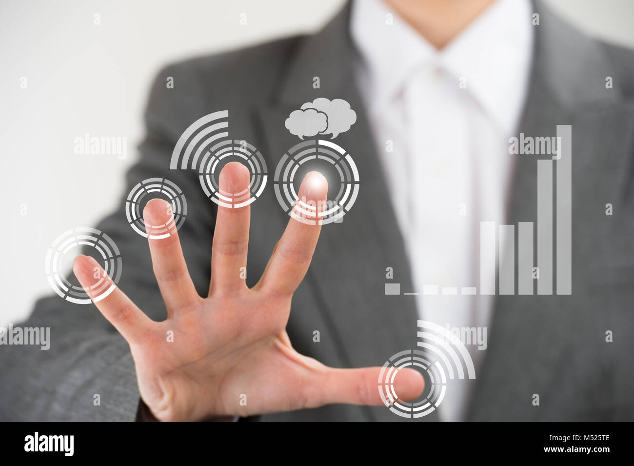 Business woman working with digital virtual screen Stock Photo - Alamy