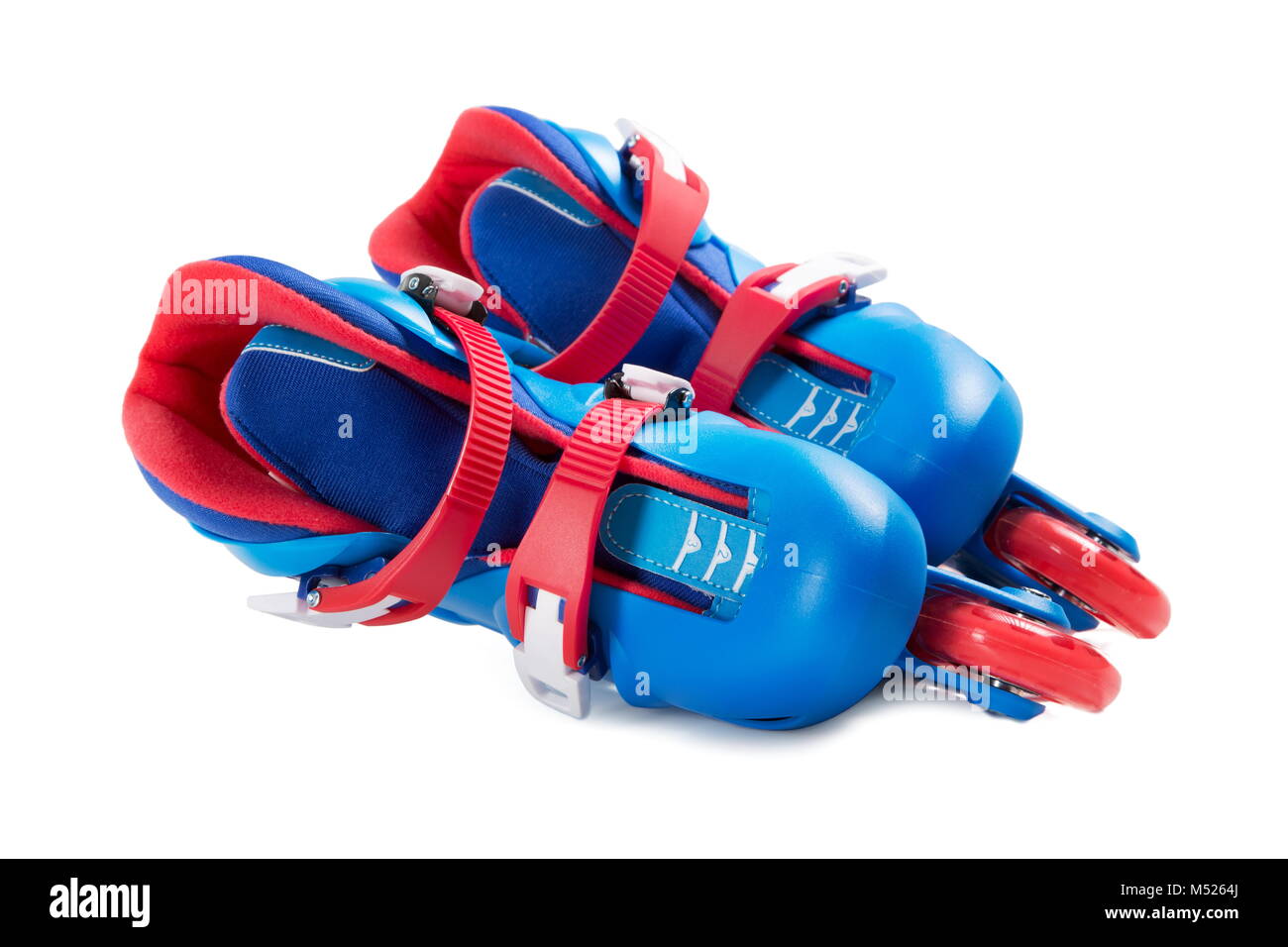 Blue roller skates isolated on white background Stock Photo - Alamy