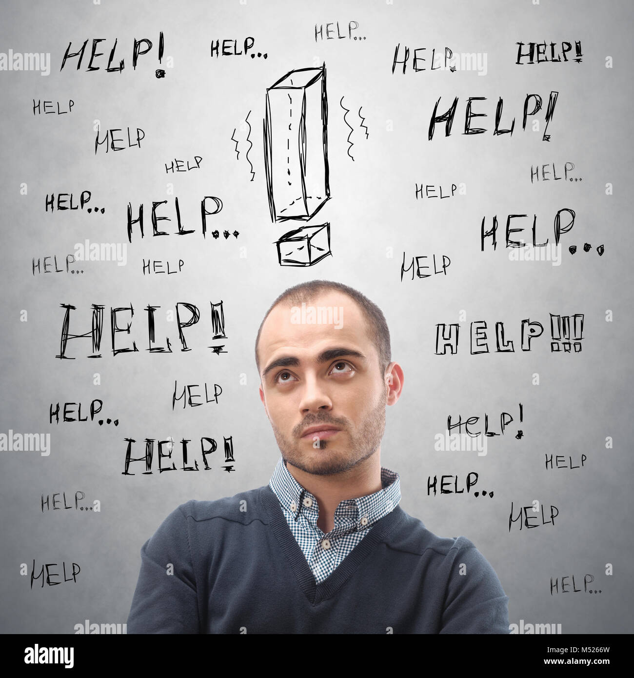 Handsome man needs help Stock Photo - Alamy