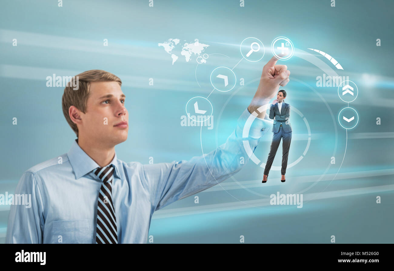 Doctor working with futuristic touch screen interface Stock Photo - Alamy