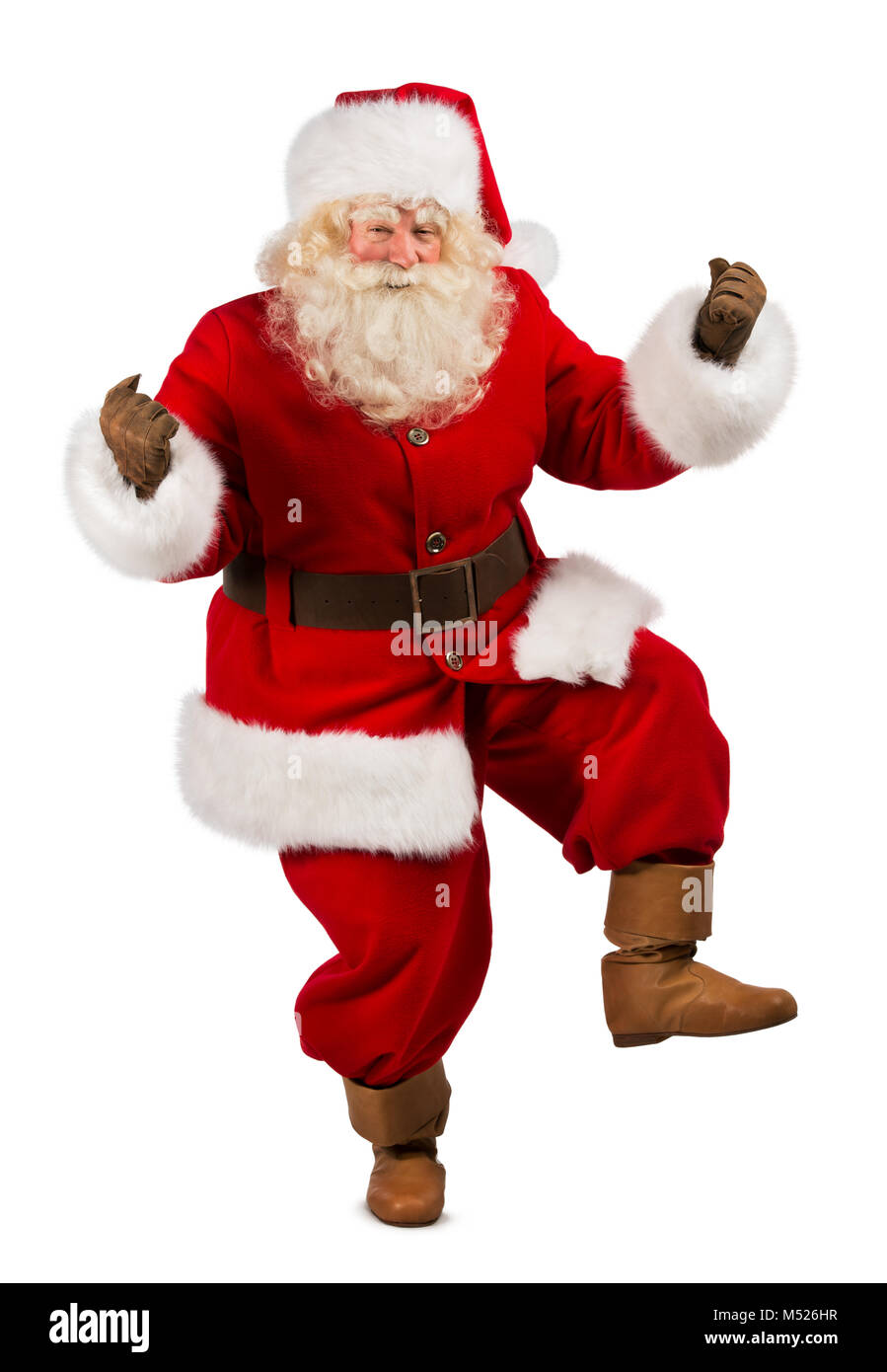 Happy Christmas Santa Claus Dancing. Isolated on white background. Full ...