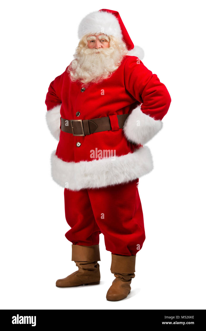 Santa Claus standing isolated on white background - full length ...