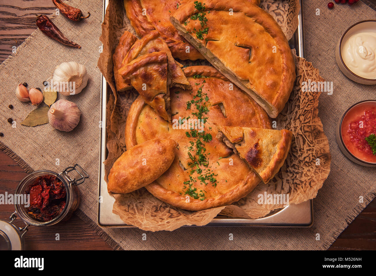 Different pies composition Stock Photo - Alamy
