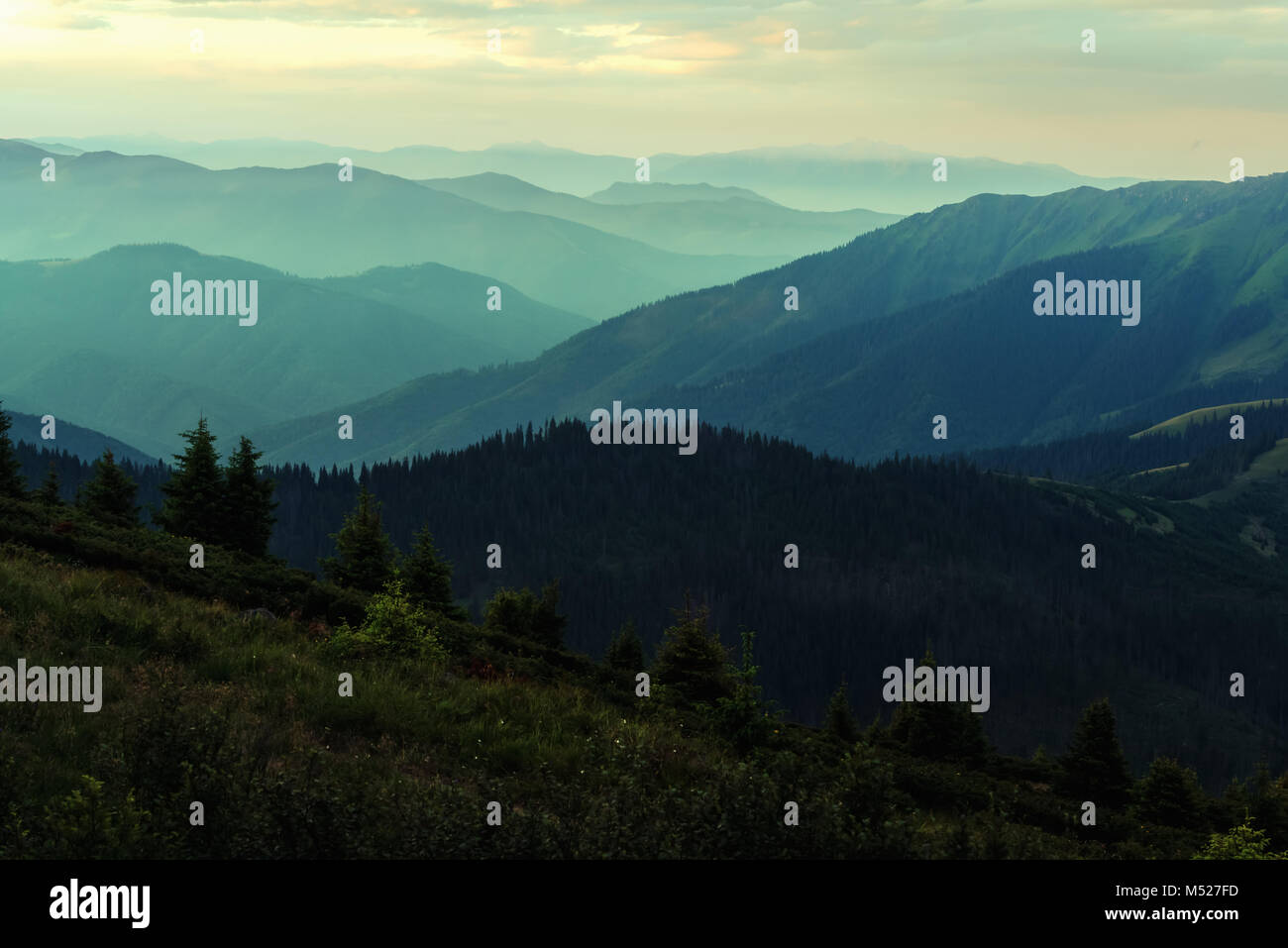 Picturesque summer landscape with colorful sunrise Stock Photo - Alamy Picturesque summer landscape with colorful sunrise Stock Photo - Alamy