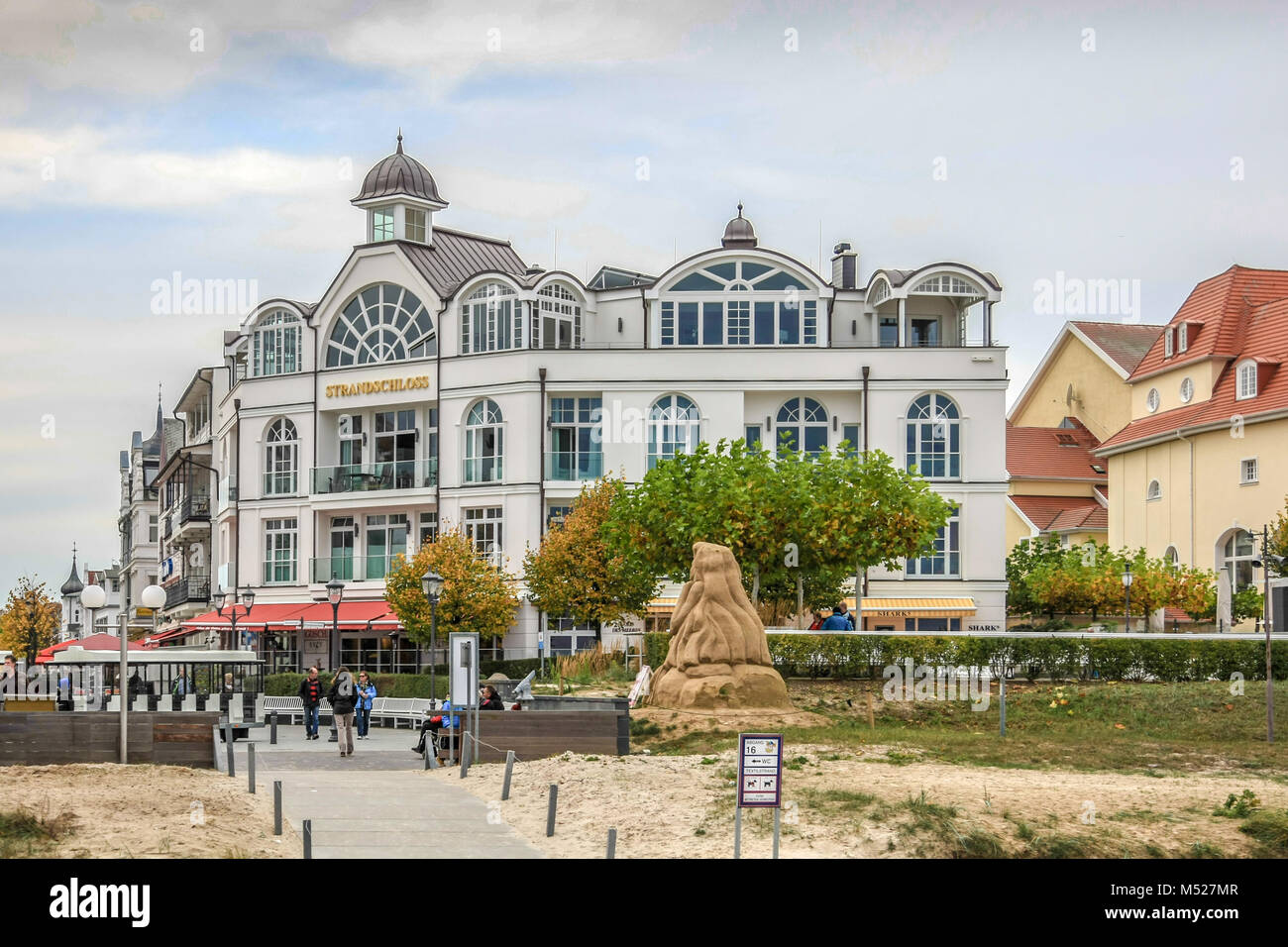 Binz beach with spa house binz hi-res stock photography and images - Alamy