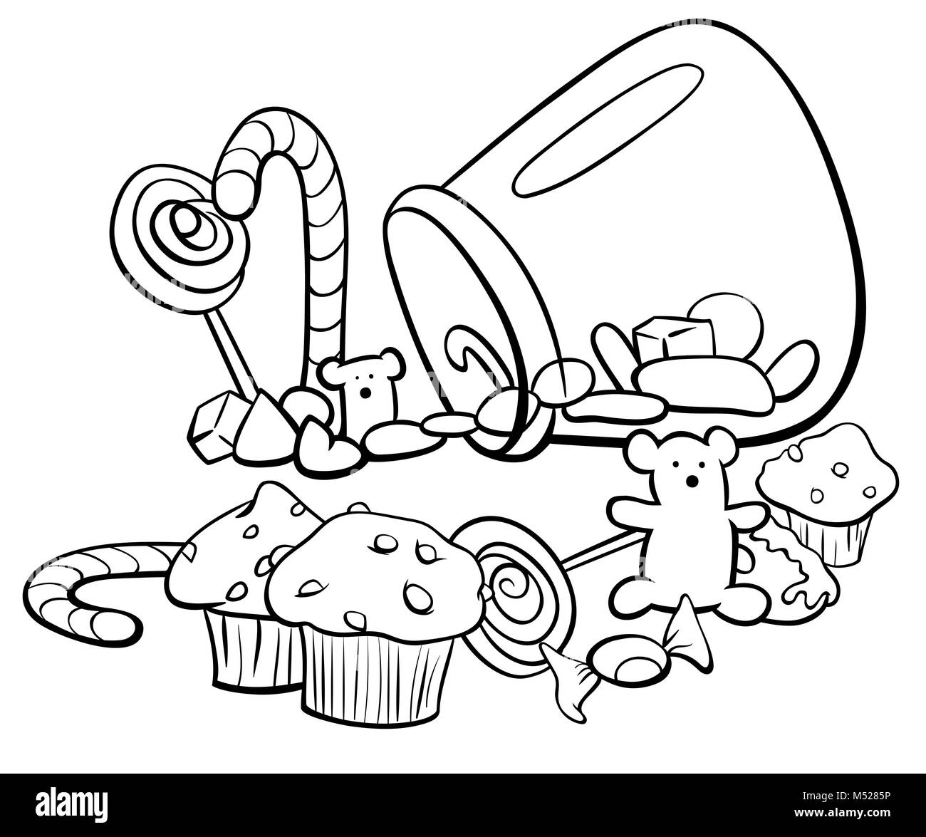 Candy coloring book Black and White Stock Photos & Images - Alamy