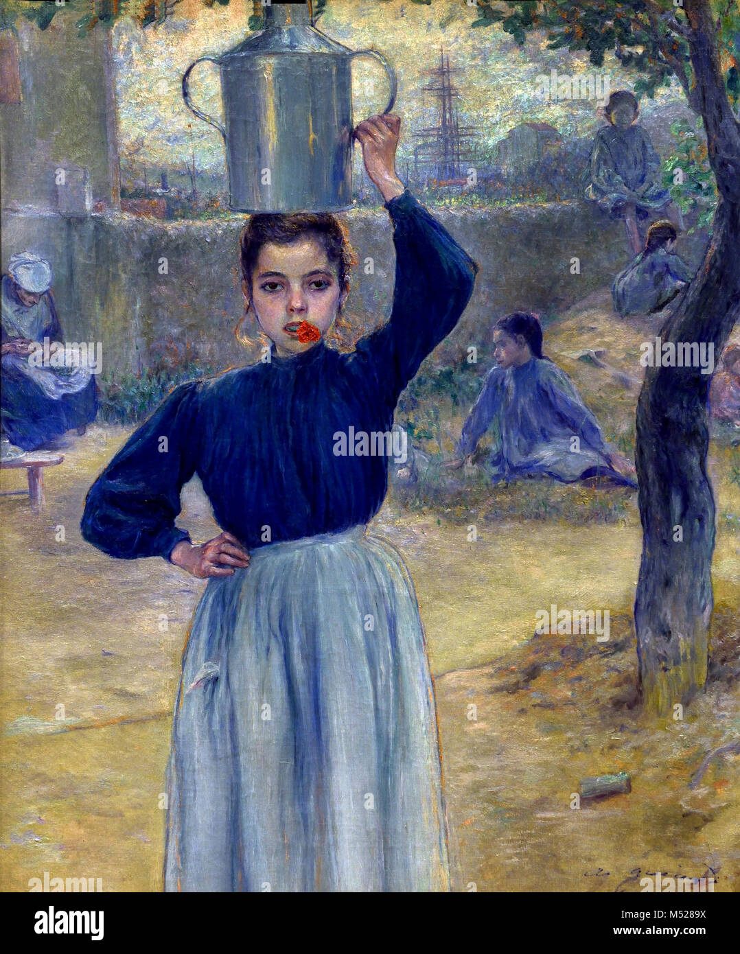 The Little Village Girl with Red Carnation1903 Adolfo Guiard (1860 ...