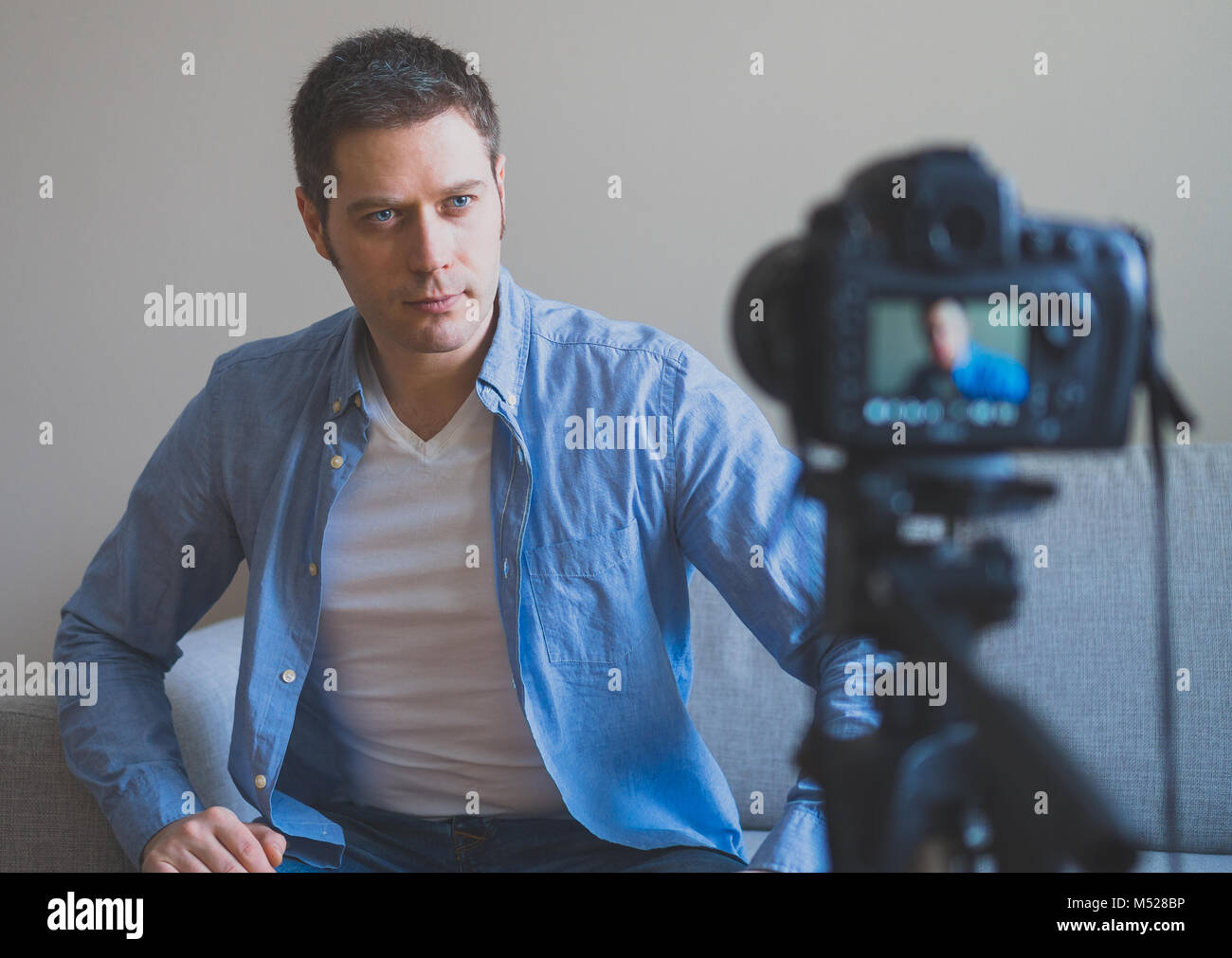 Portrait handsome guy making home hi-res stock photography and images ...