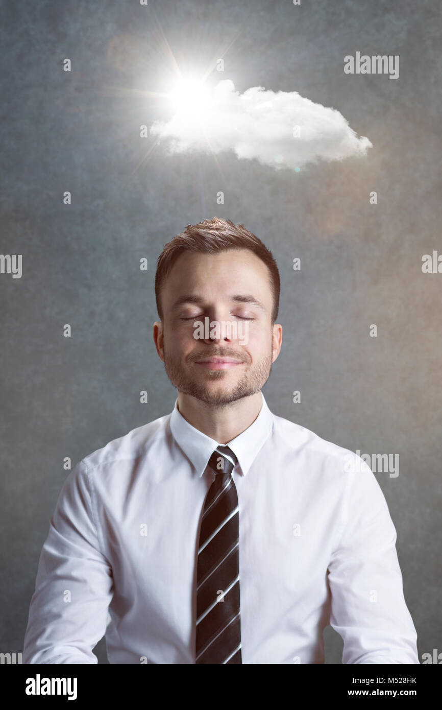 Smiling white man peace hi-res stock photography and images - Alamy