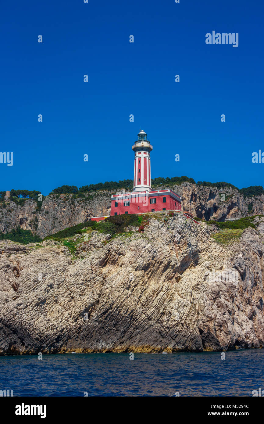 Steep Coast with Punta Carena Lighthouse,Capri,Italy Stock Photo - Alamy