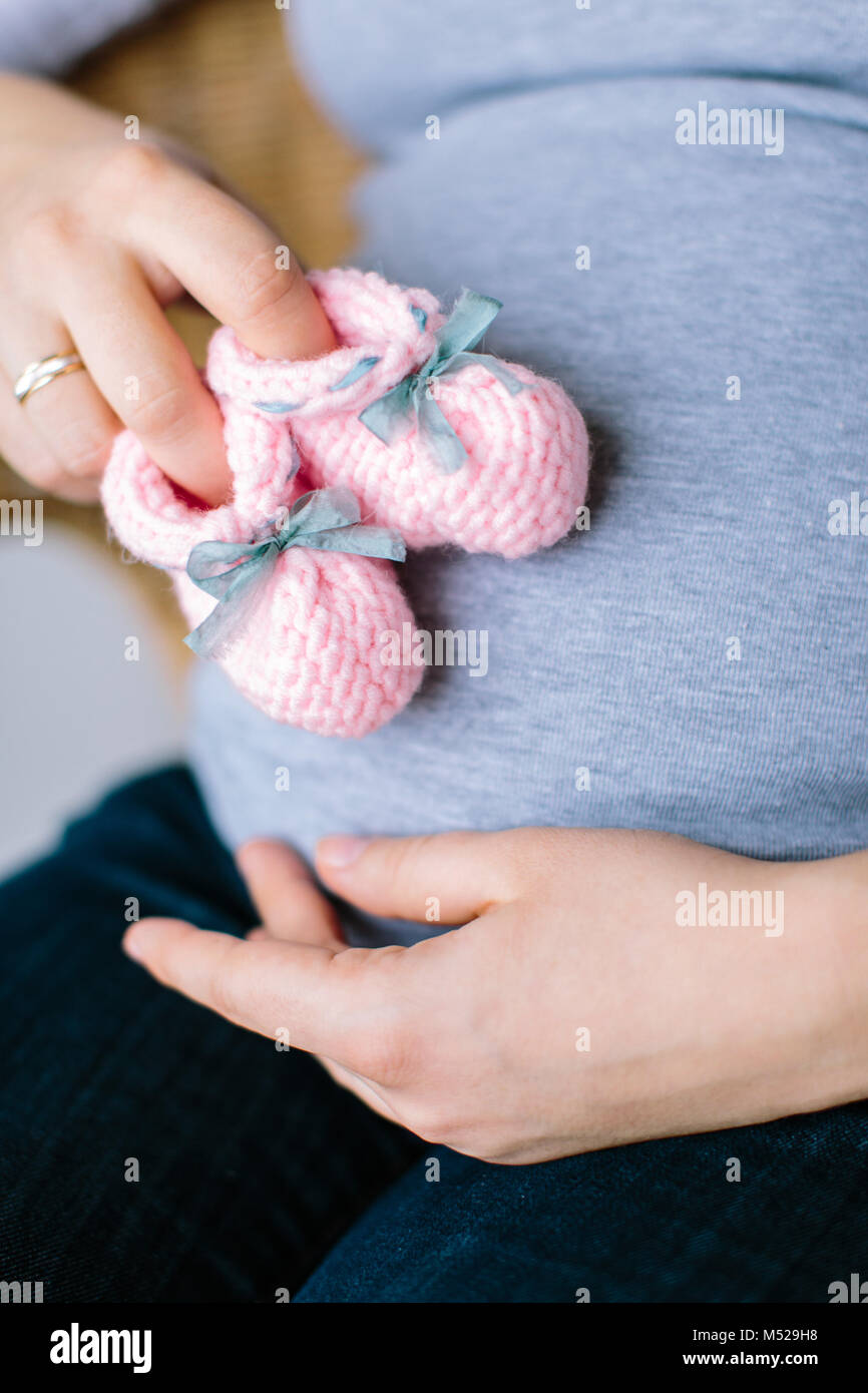 birth giving, childhood, motherhood concept. close up of a couple ...
