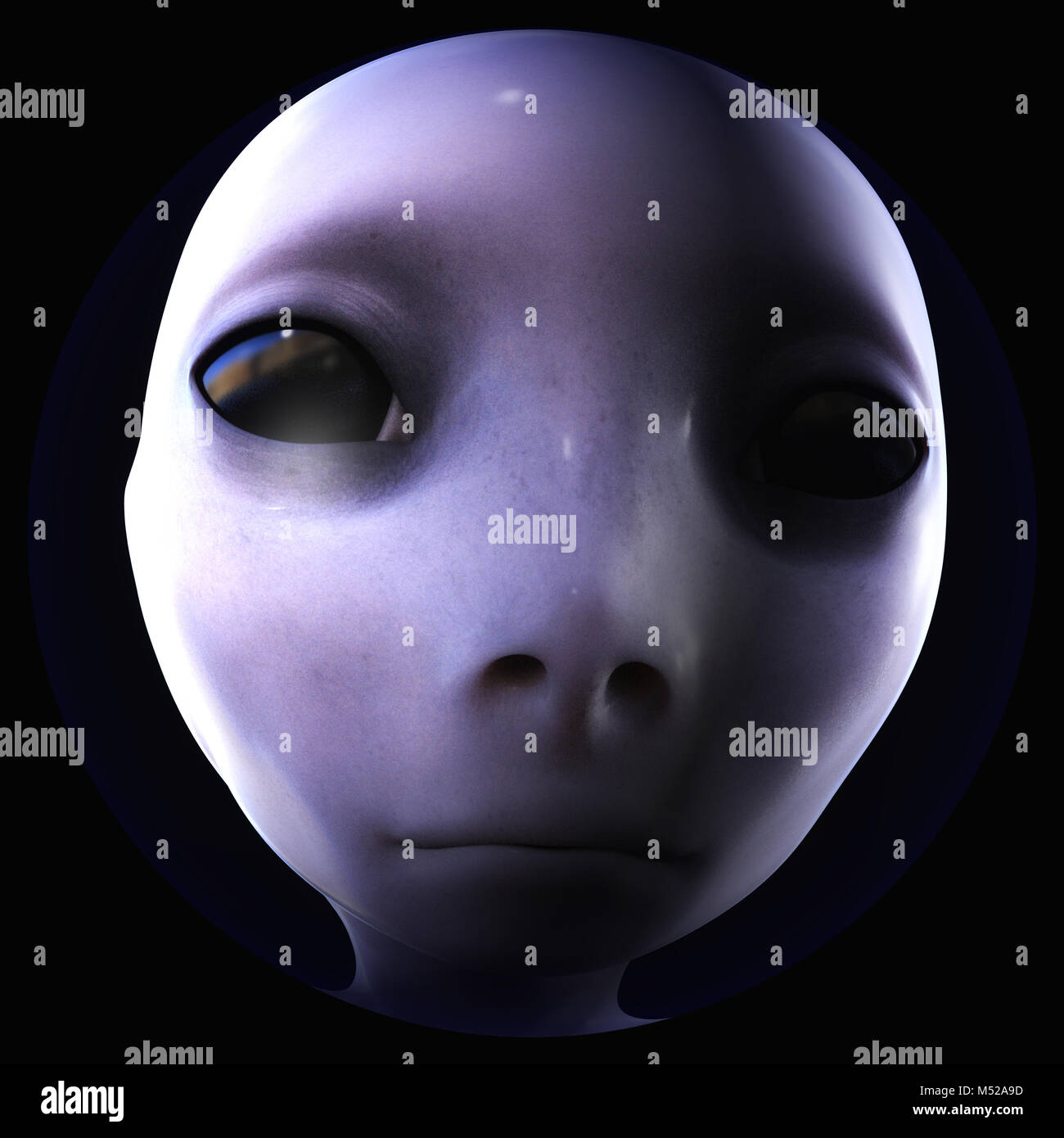 Digital 3D Illustration of an Alien Head Stock Photo - Alamy