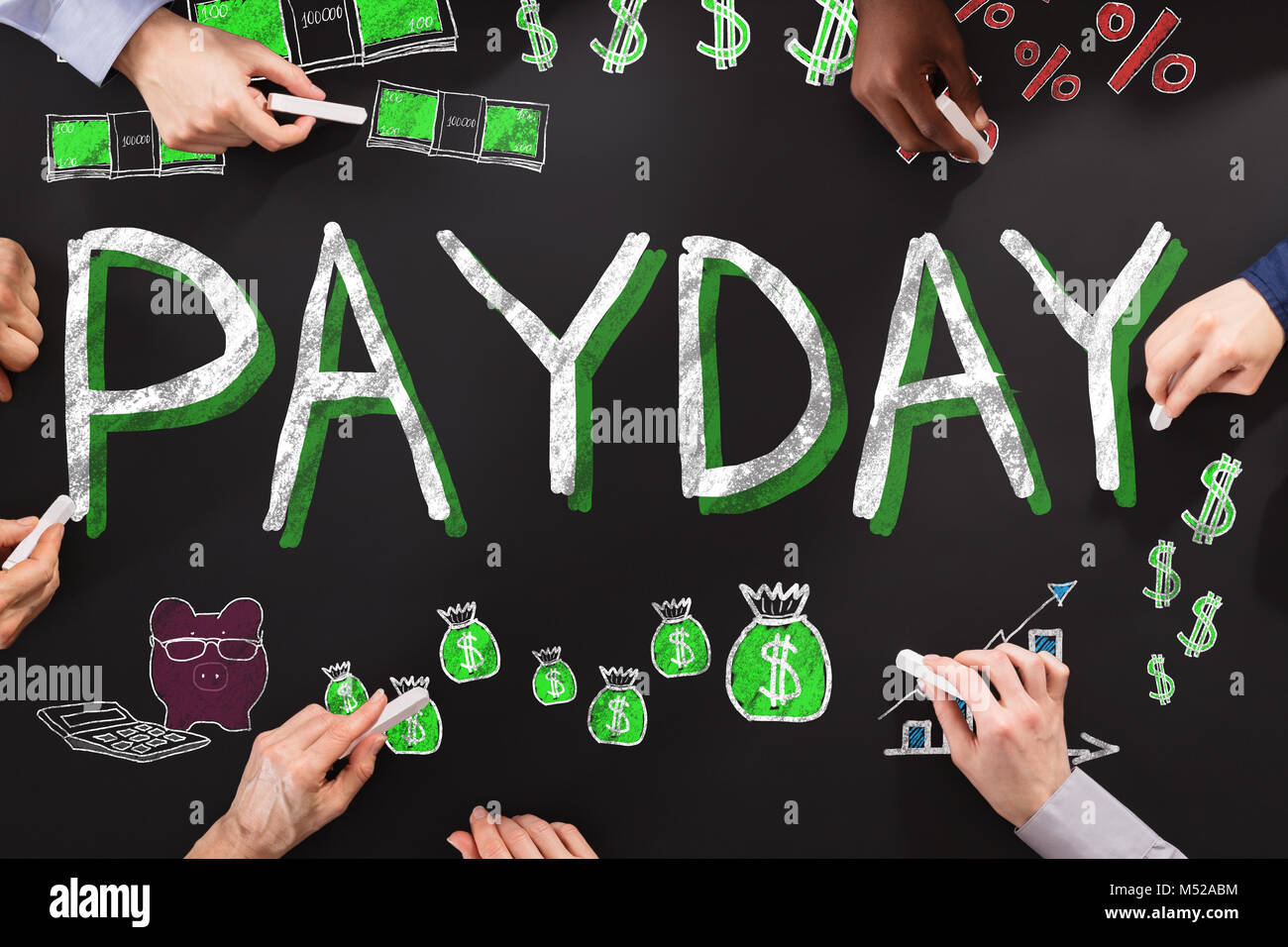 Group Of People Drawing Payday Employee Compensation Stock Photo - Alamy