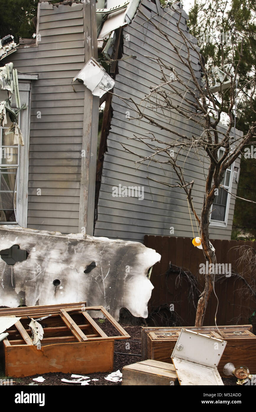 House damaged by disaster Stock Photo - Alamy
