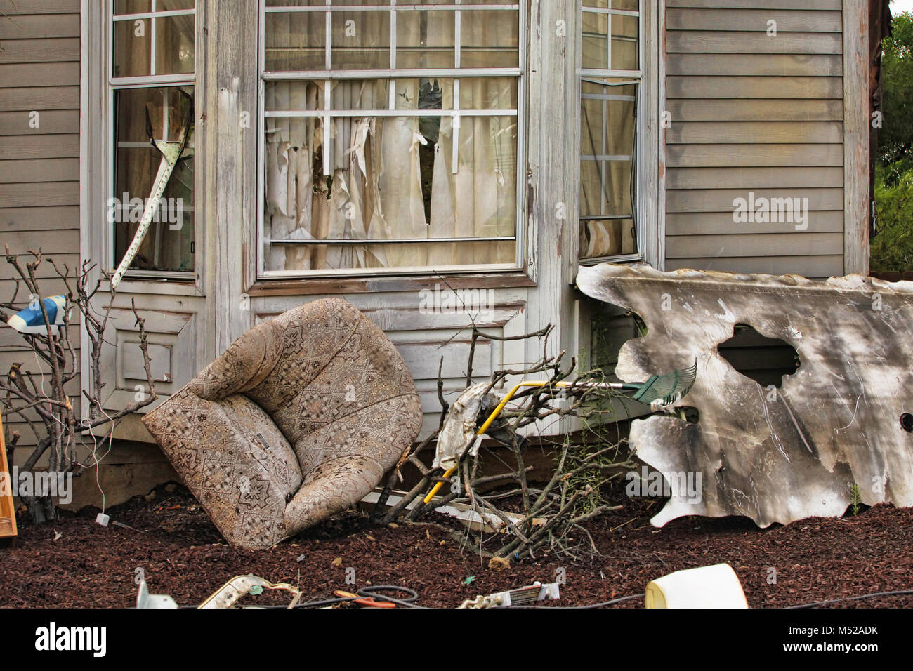 House damaged by disaster Stock Photo - Alamy