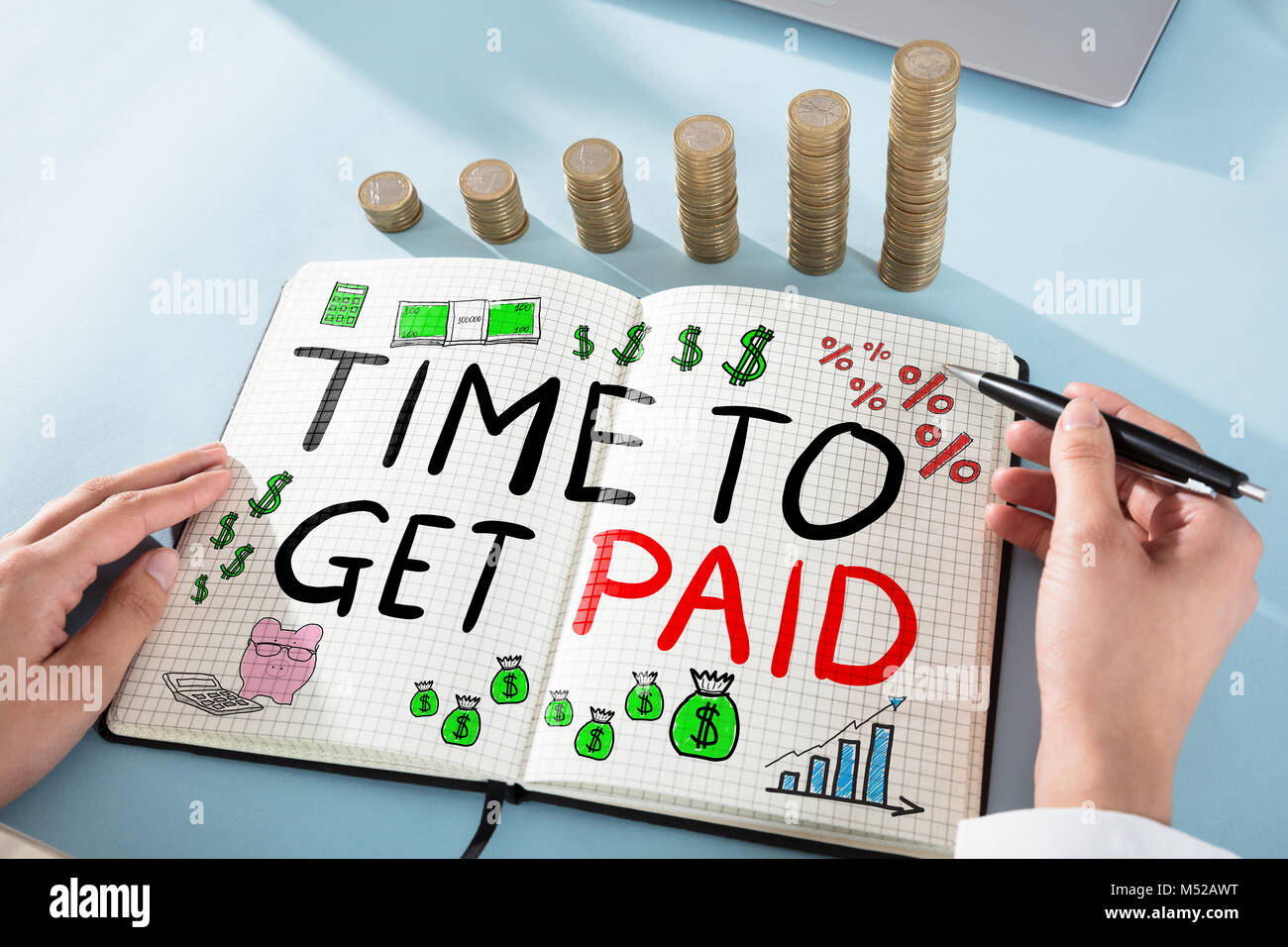 Time is money drawing hi-res stock photography and images - Alamy