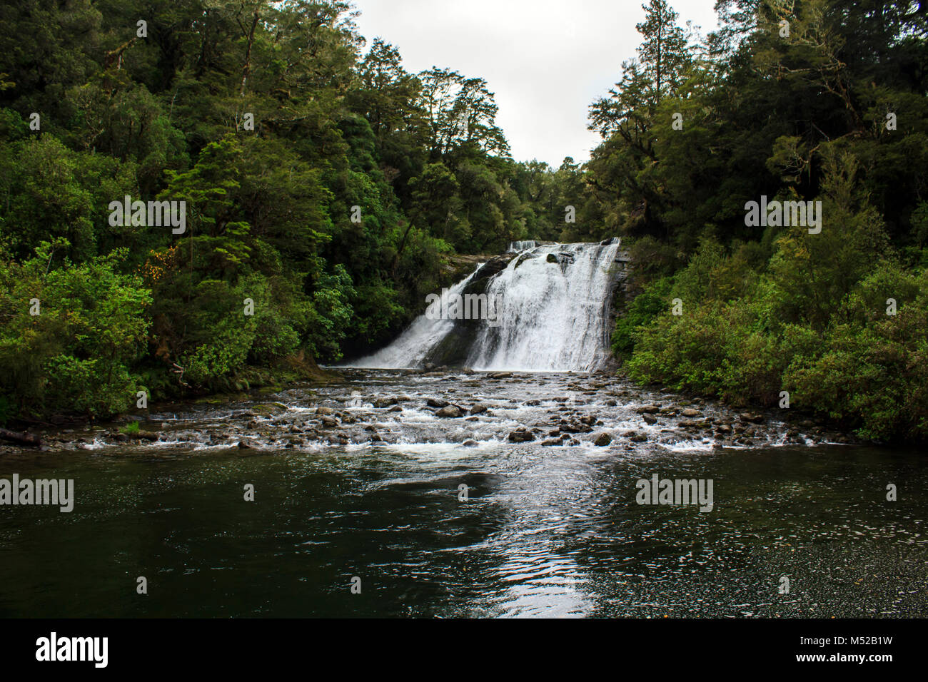 Beautiful Aniwaniwa Falls in New Zealand in Lush Rainforest Stock Photo ...
