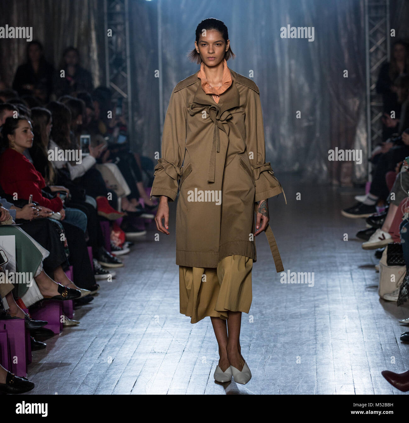 A model walk the runway at the Palmer/ Hardings's show during London ...