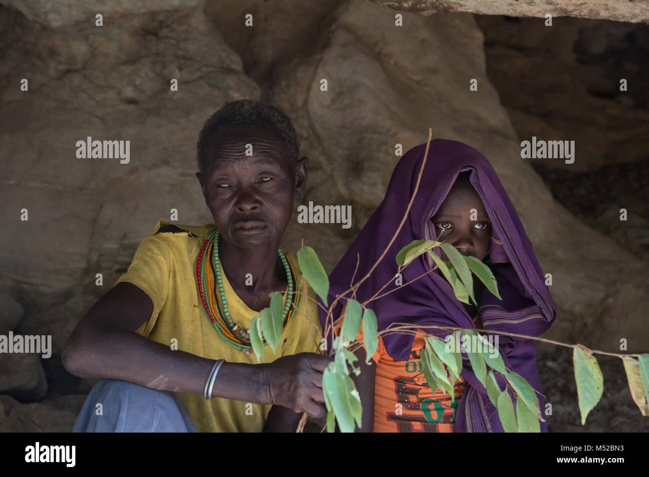 Former cutter Chepureto Lebul and a young girl from the Pokot tribe ...