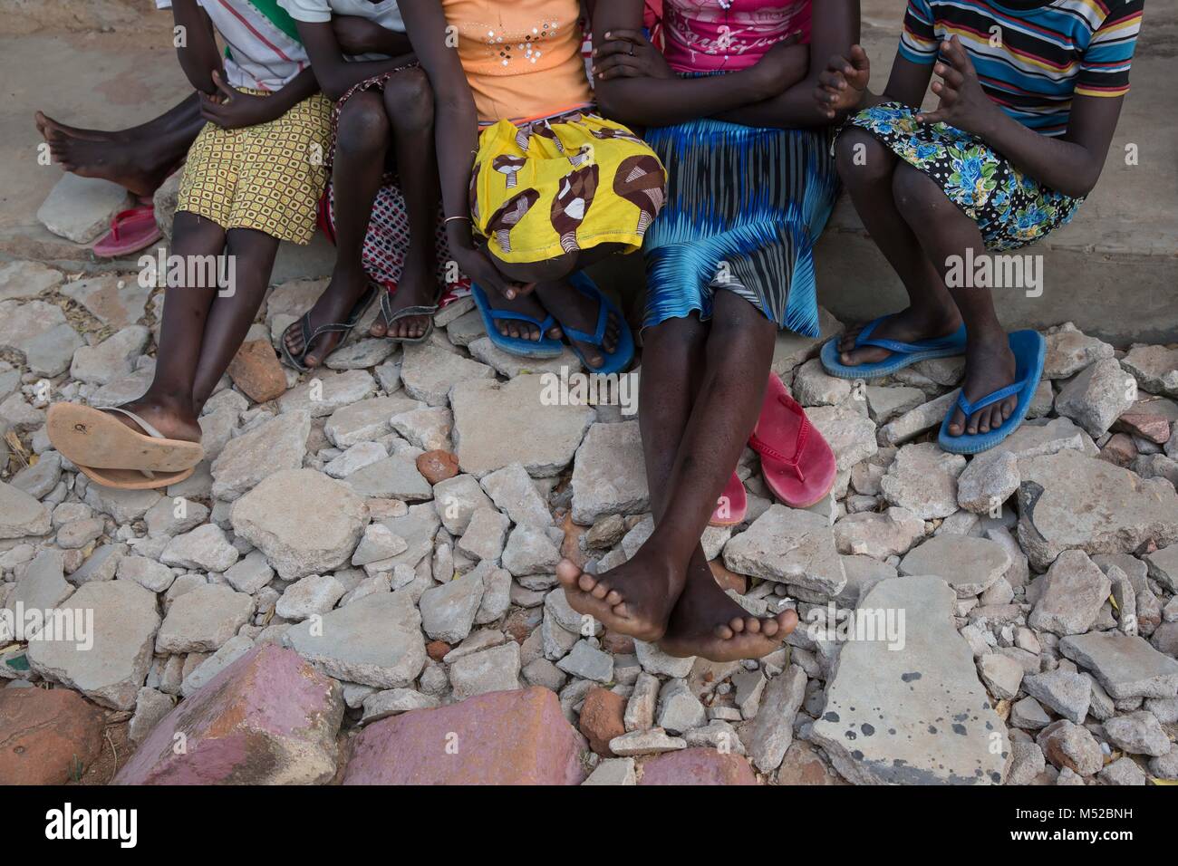 Girls Sit In The Yard At Kalas Girls Primary School Amudat District