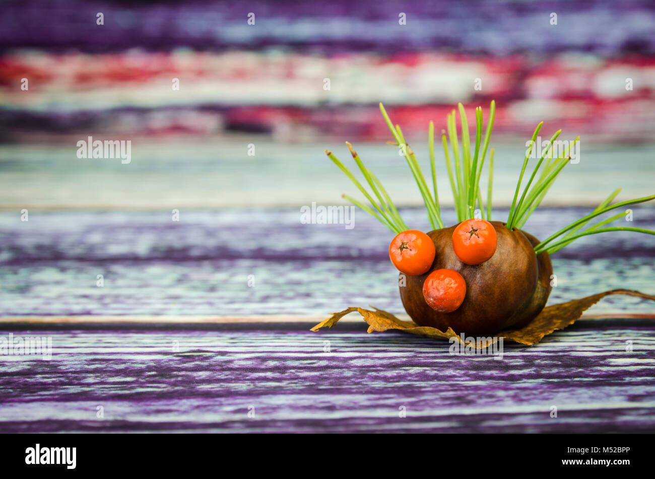 lovely autumn figures made from chestnuts Stock Photo - Alamy