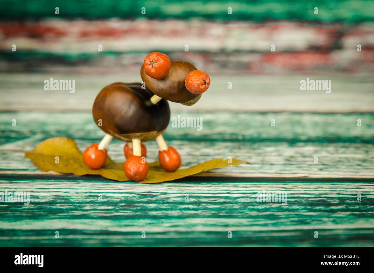 lovely autumn figures made from chestnuts Stock Photo - Alamy